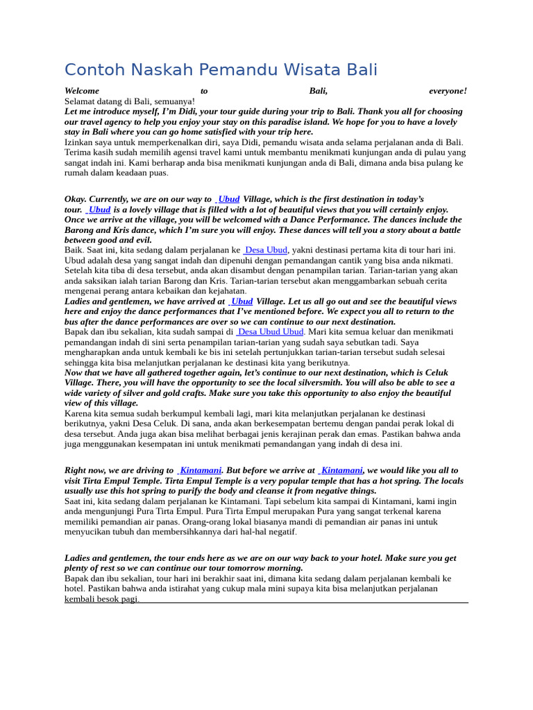 Teks Tour Guide | PDF