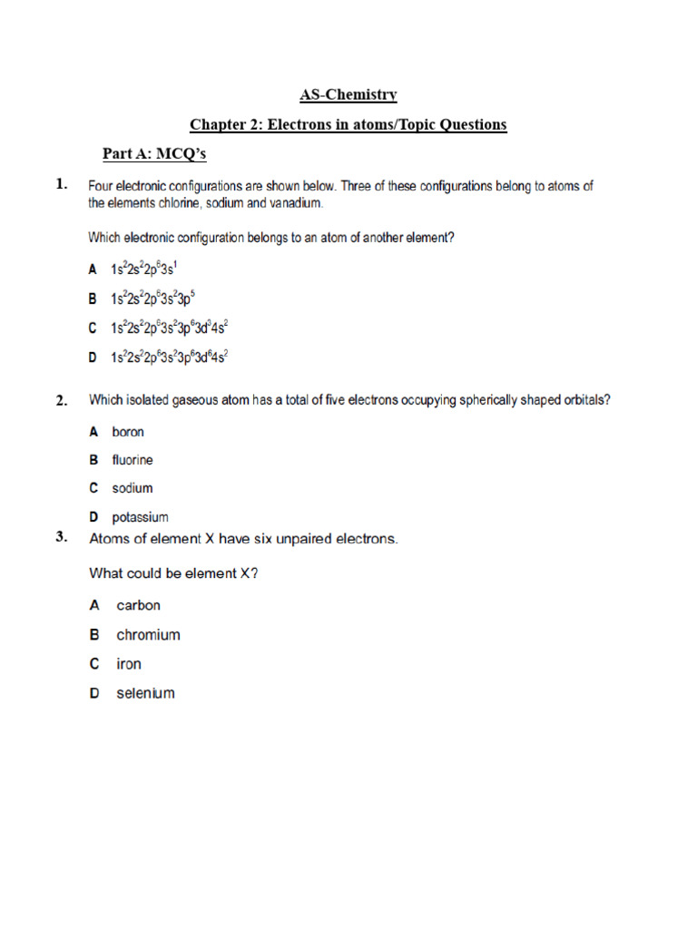 As Level ch2 Questions | PDF