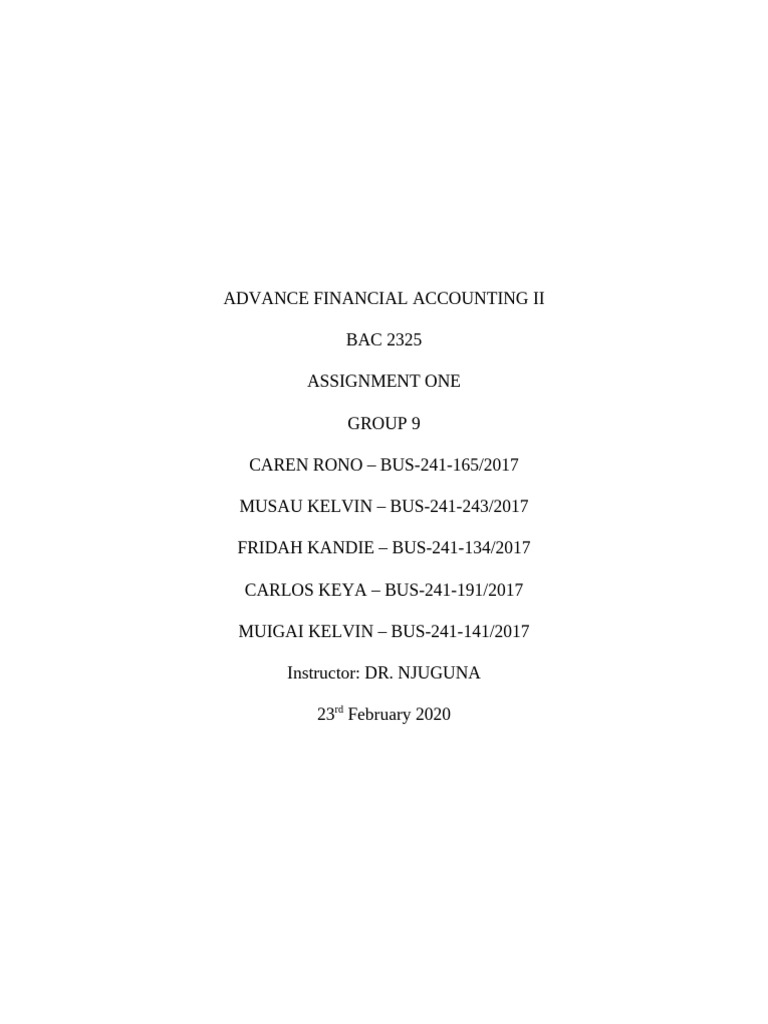 Advance Financial Accounting | PDF