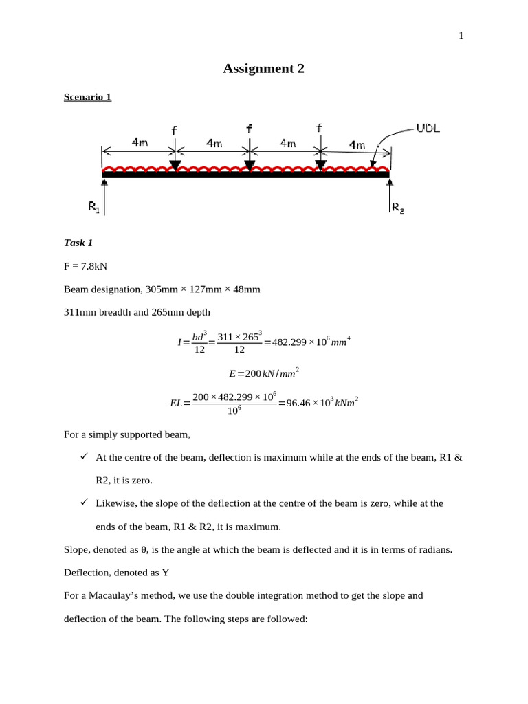 Assignment 2_Loaded Beams & Pressurised Vessels | PDF