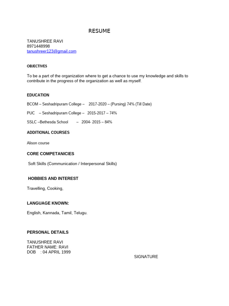 Resume TANU | PDF