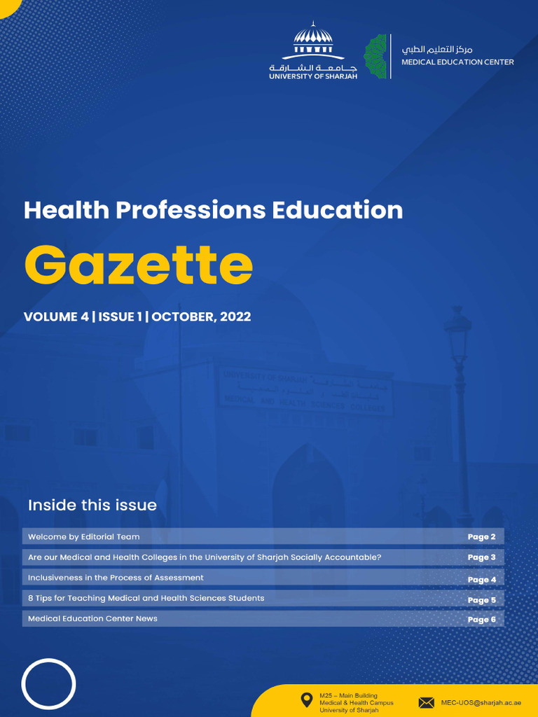Health Professions Education Gazette - Volume 4 | PDF