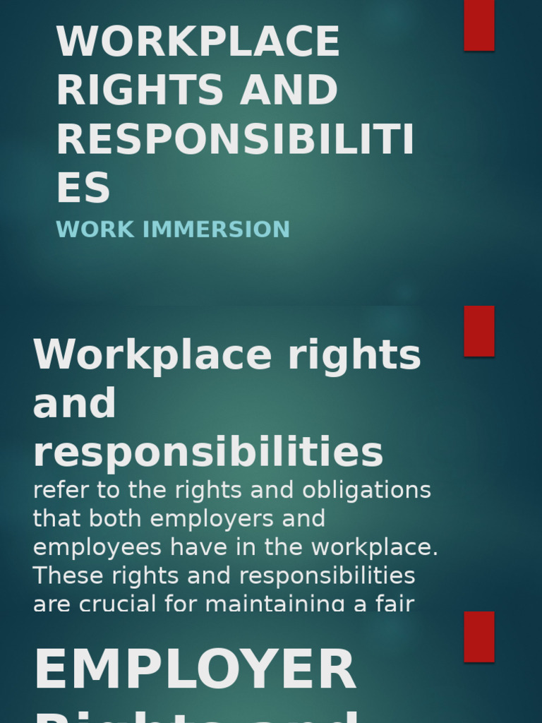 Workplace Rights and Responsibilities | PDF