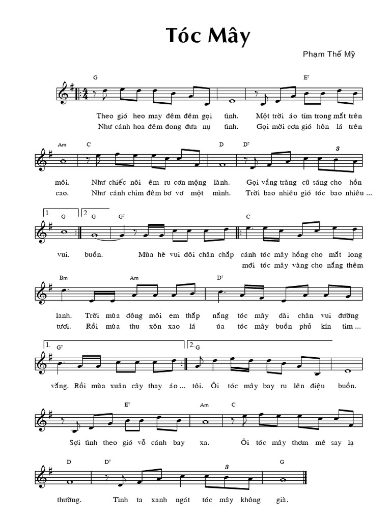 Sheet Nhac Toc May | PDF