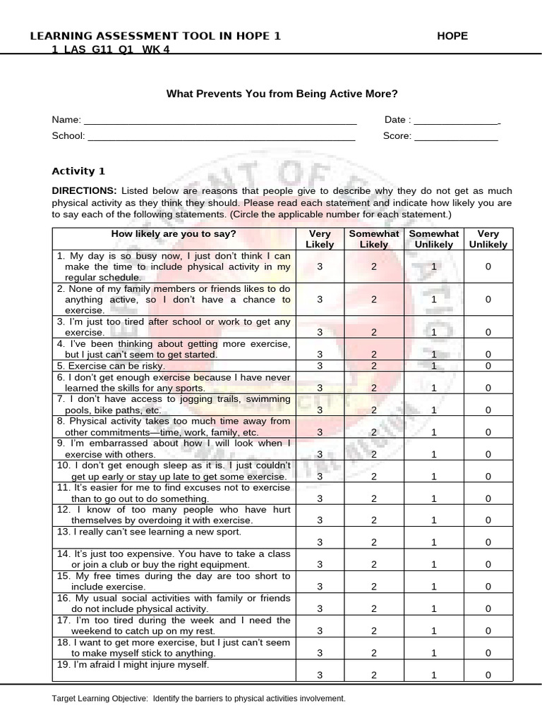 Hope Las q1 WK 4 | PDF