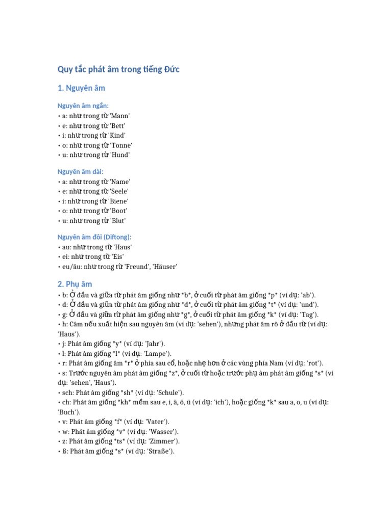 Quy Tac Phat Am Tieng Duc | PDF