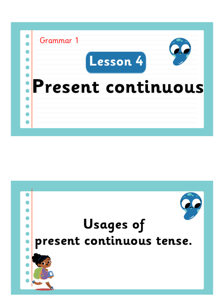 G1 SS - Lesson 4 Present Continuous | PDF