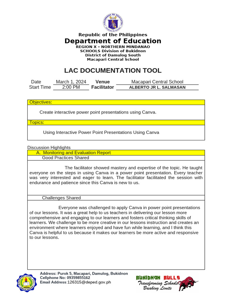 LAC DOCUMENTATION | PDF