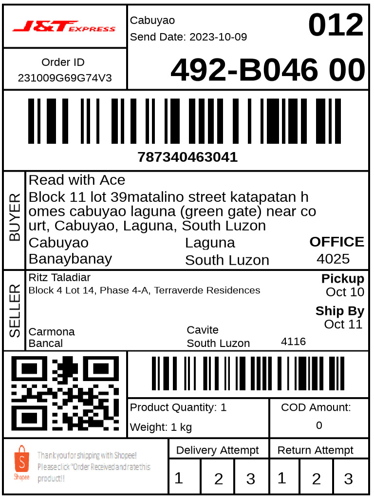 Waybills Sample | PDF