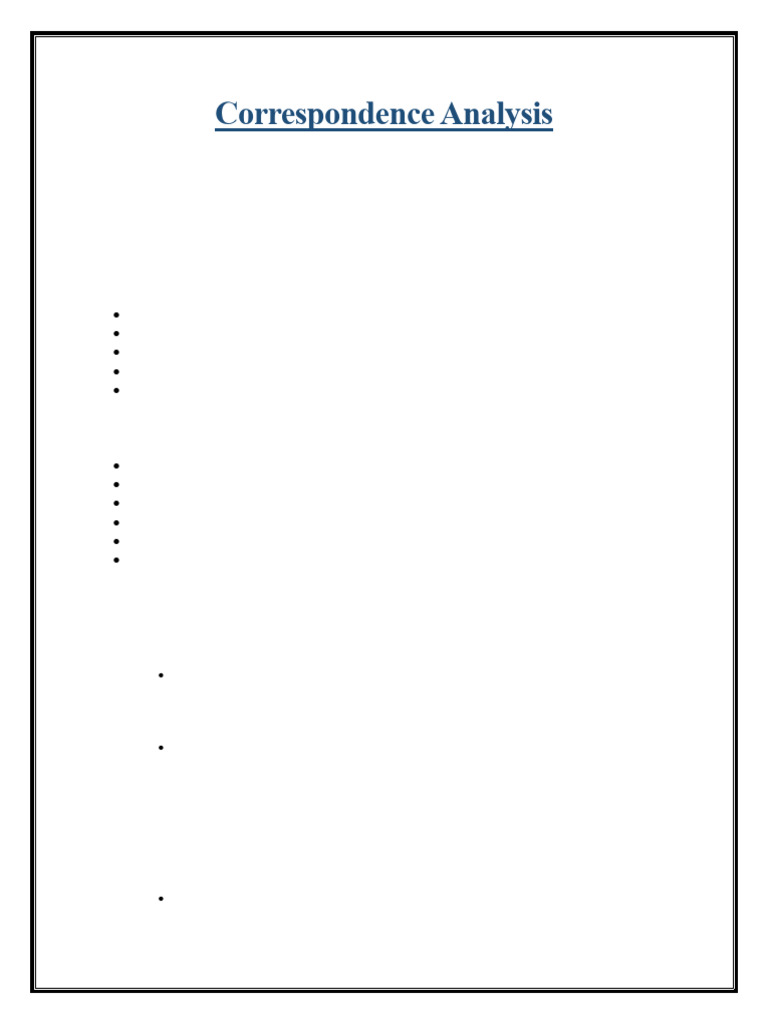 Correspondence Analysis | PDF