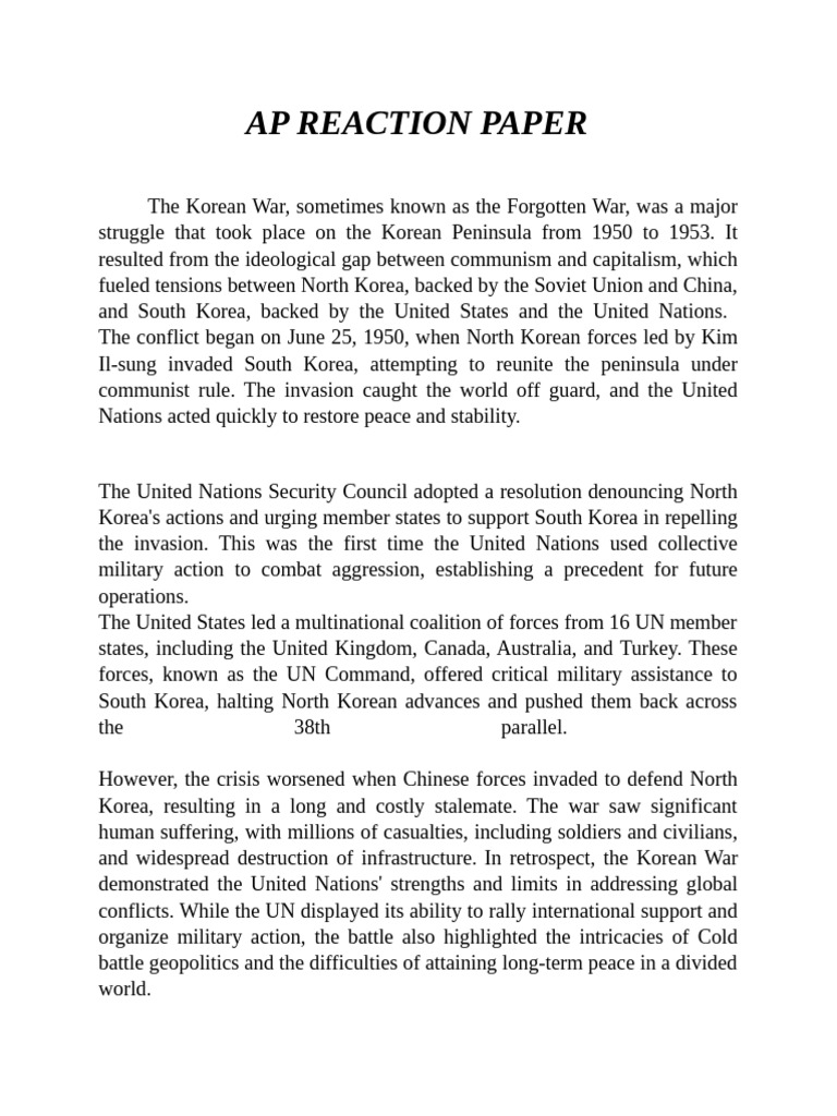 AP-8 Reaction Paper | PDF