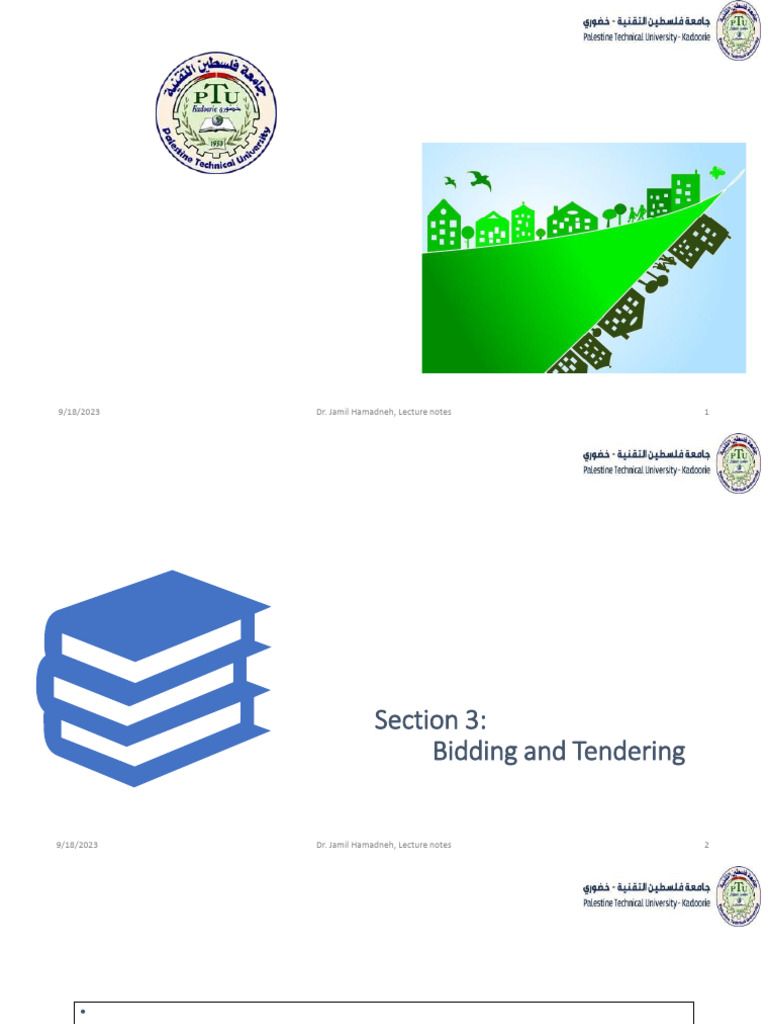 3-Presentation Slides, Tendering and Bidding | PDF