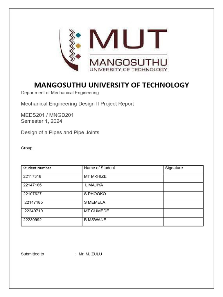 Engineering Design Project | PDF | Pipe (Fluid Conveyance) | Technology & Engineering