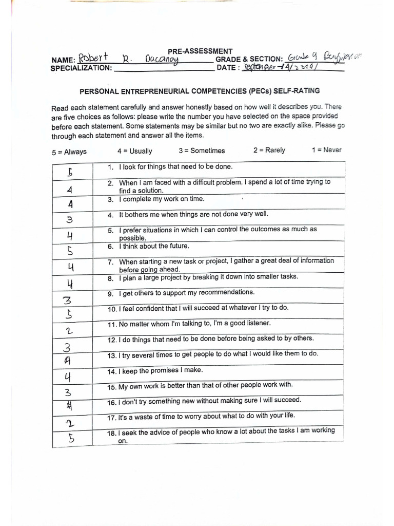 PECs Sel Rating Tool | PDF