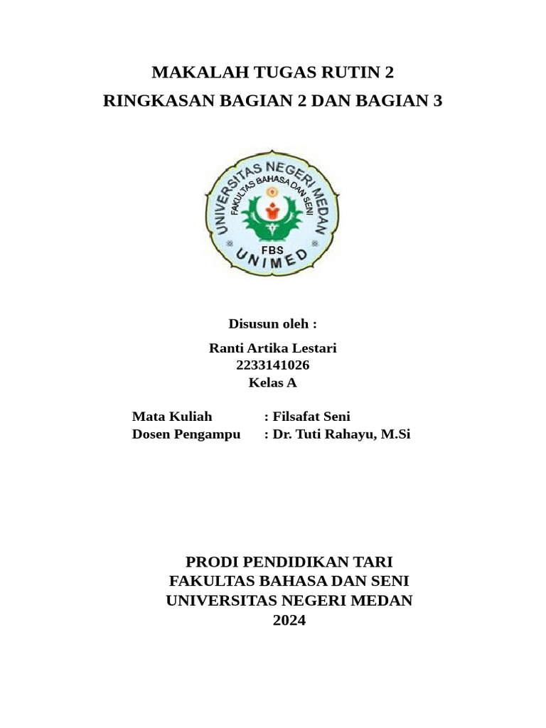 Resume Filsafat Seni Ranti Al 2 | PDF