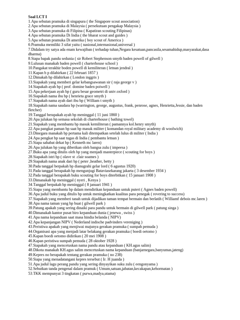 Soal LCT I | PDF