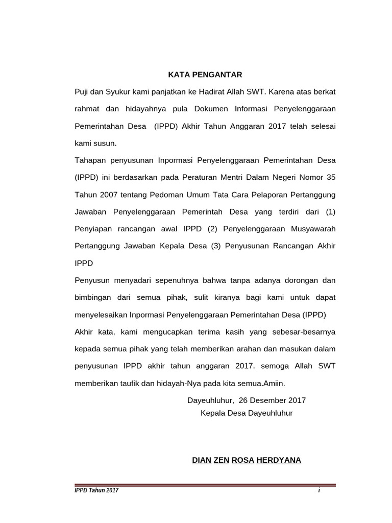 KATA PENGANTAR N DAFTAR ISI IPPD | PDF