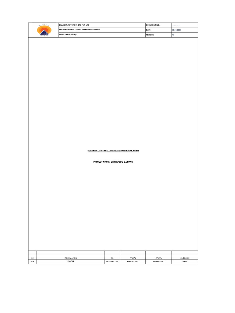 Transformer Yard Earthing Calculation | PDF