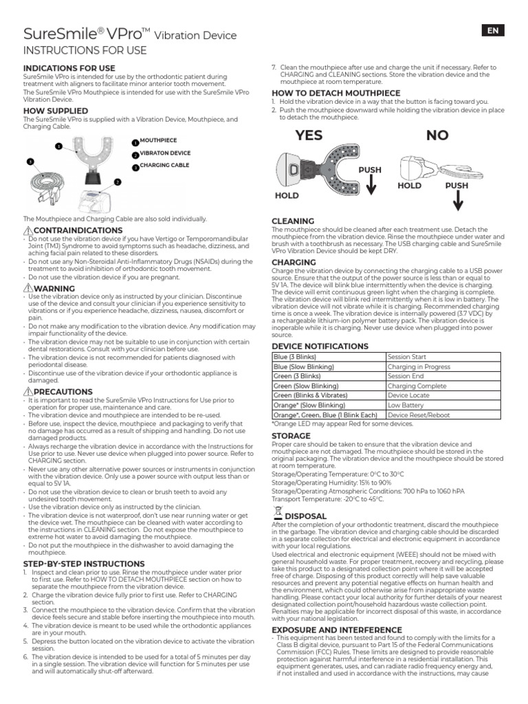 ORT IFU SureSmile VPro Global 2024071 | PDF