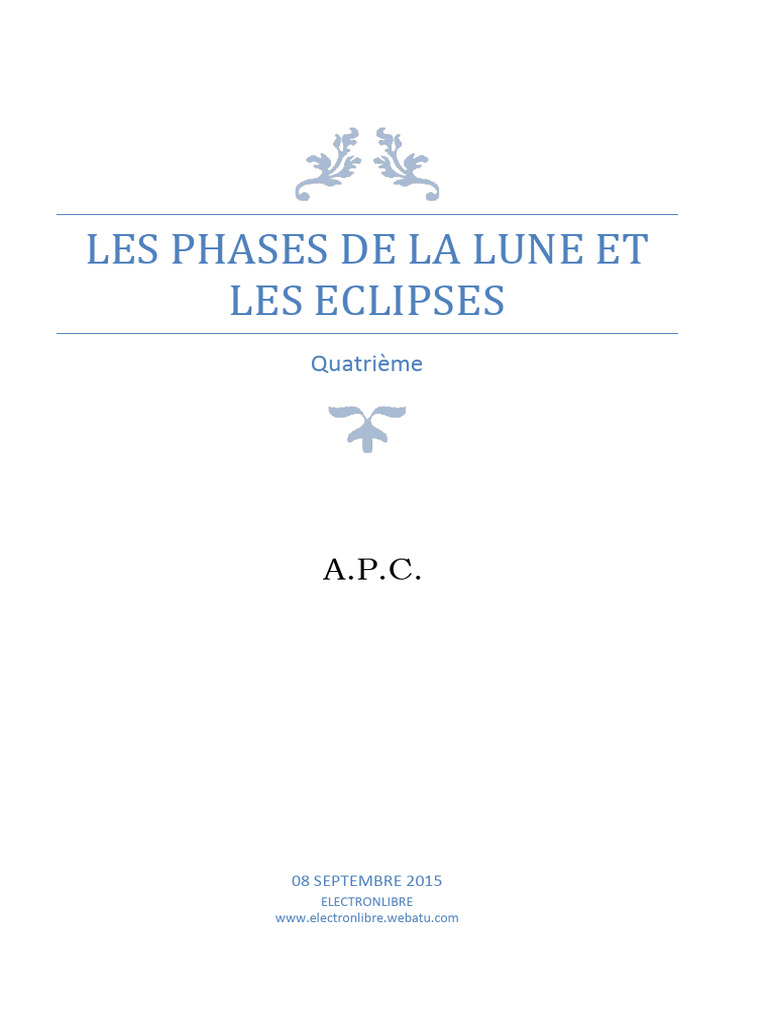 Les Phases de La Lune Et Les Eclipses | PDF