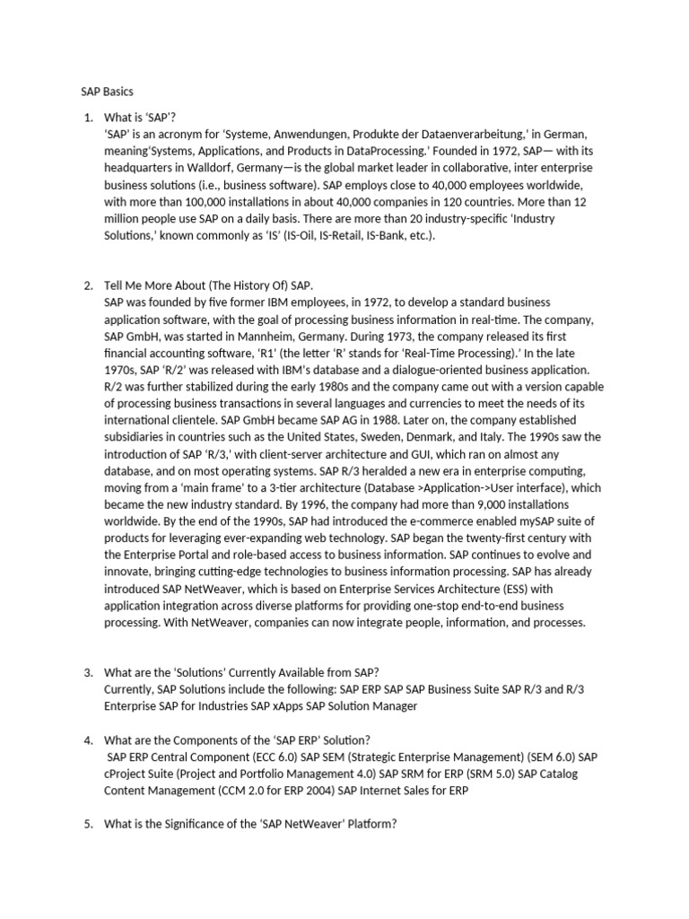 Sap Basics Pdf