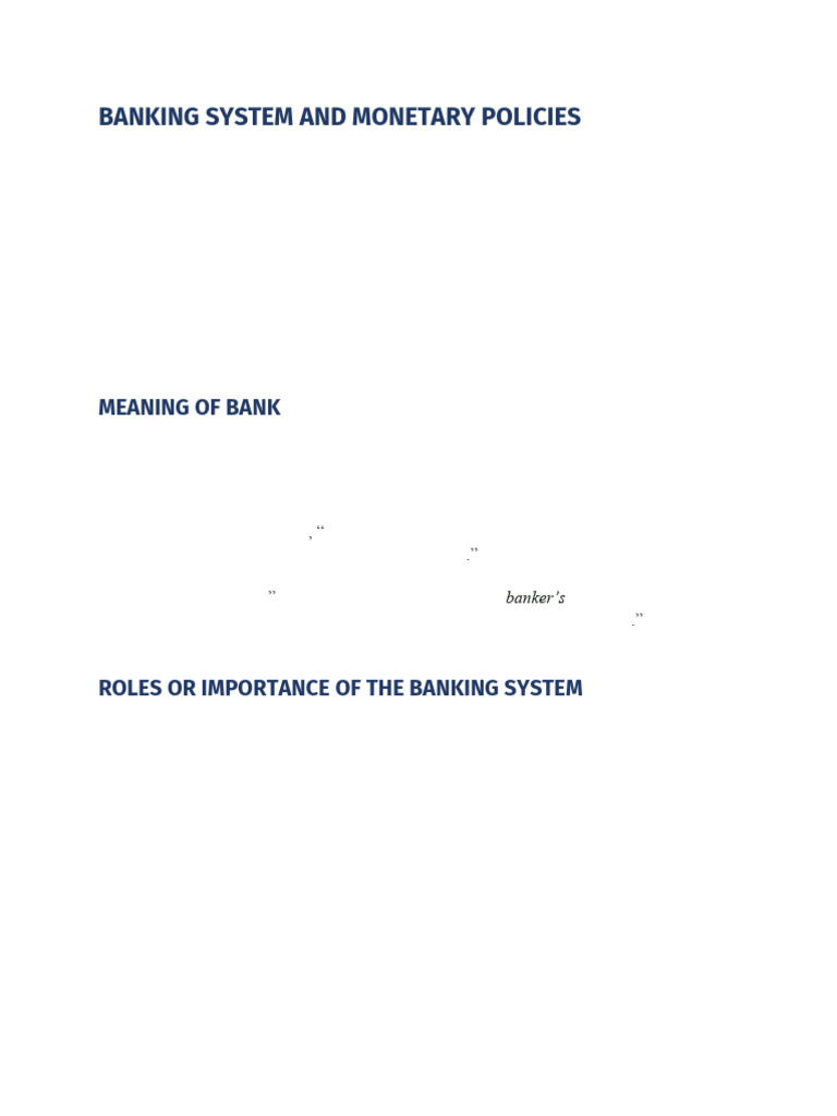 Chapter_6_Banking_System_and_Monetary_Policy | PDF