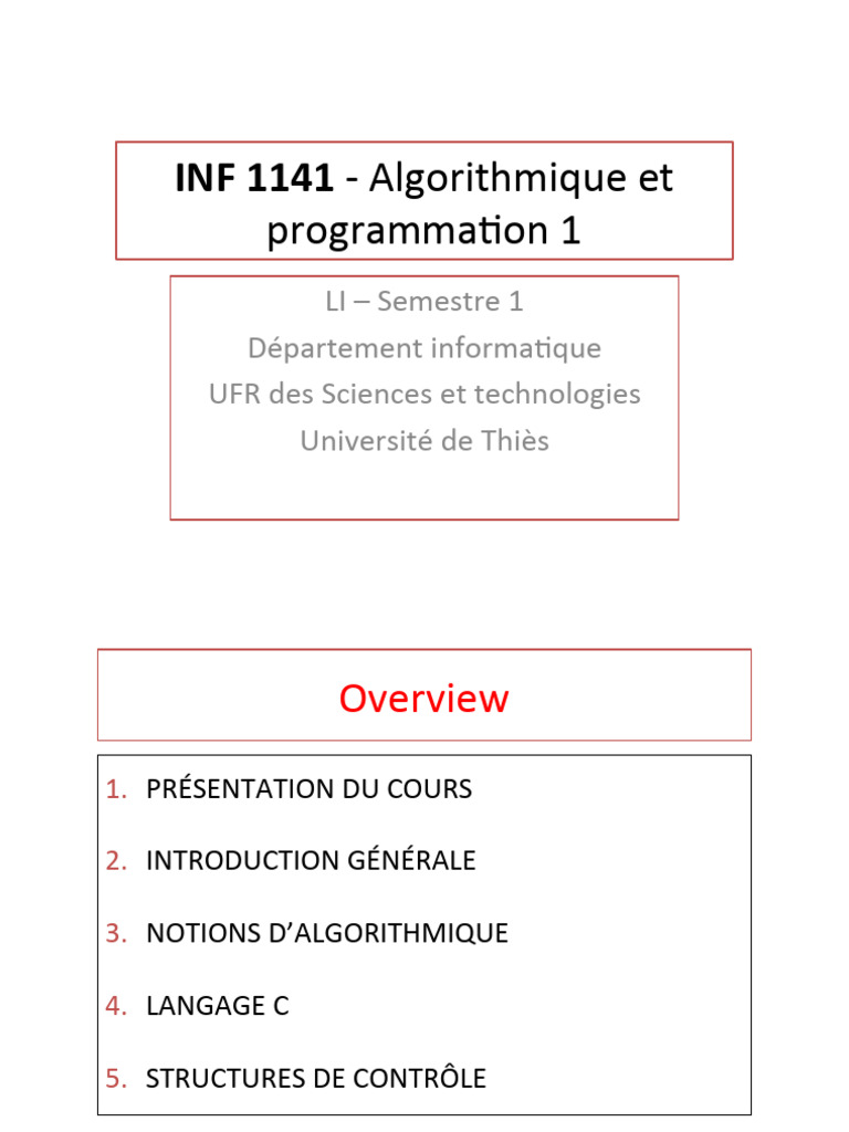 Cours Algo1 | PDF