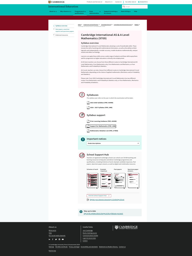 Cambridge International AS & A Level Mathematics (9709) | PDF