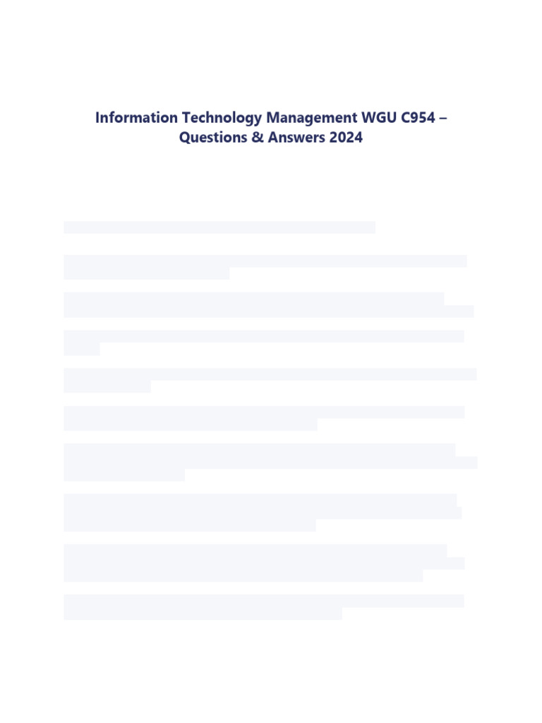Information Technology Management WGU C954 | PDF | Cloud Computing ...