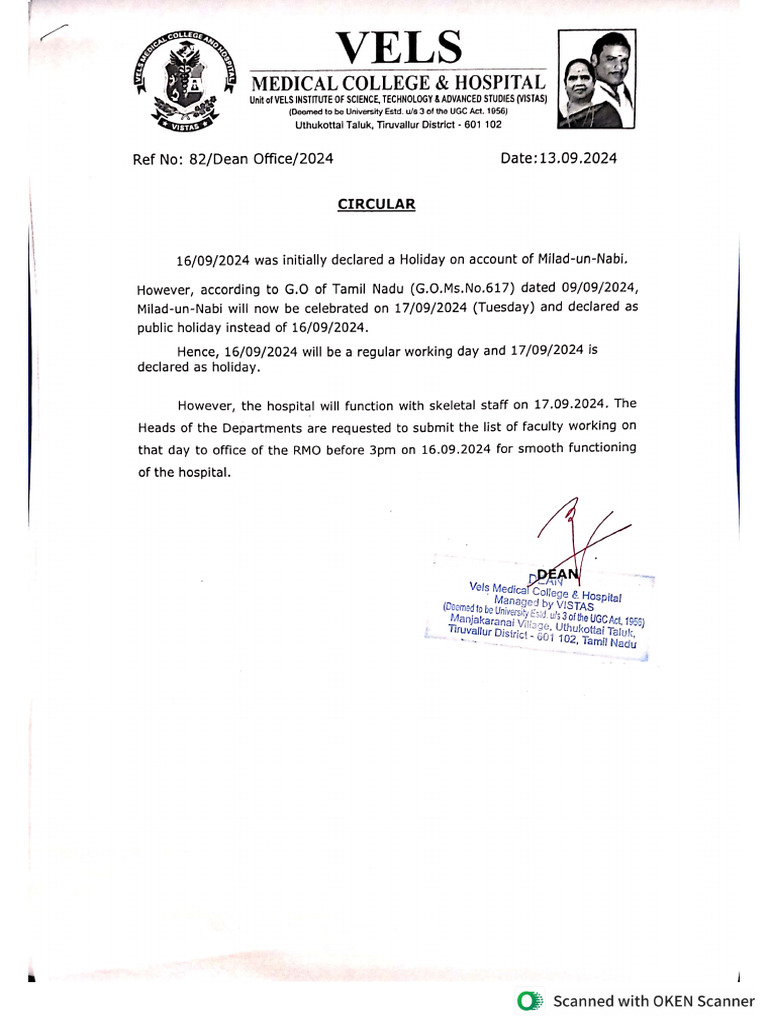 Holiday CIRCULAR | PDF