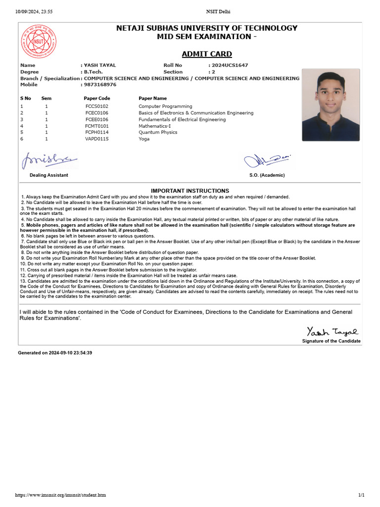 NSIT Delhi | PDF
