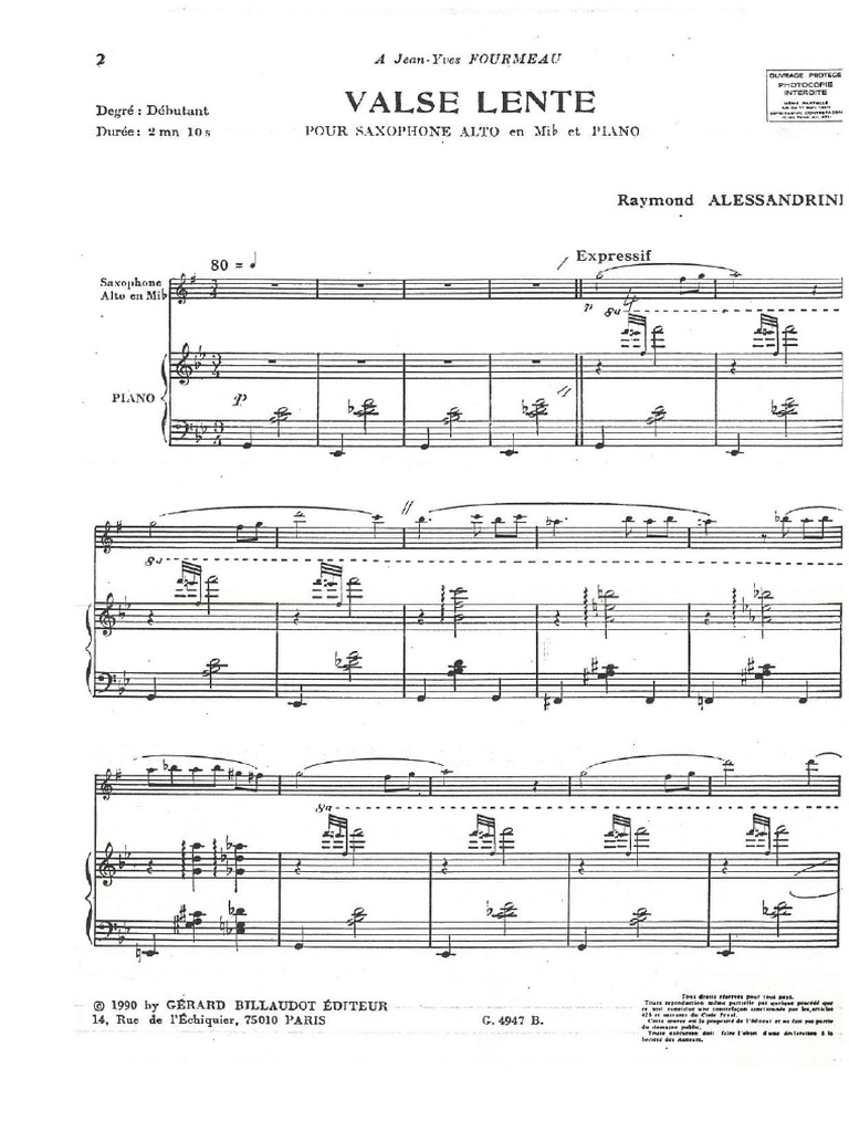 Valse Lente Piano | PDF