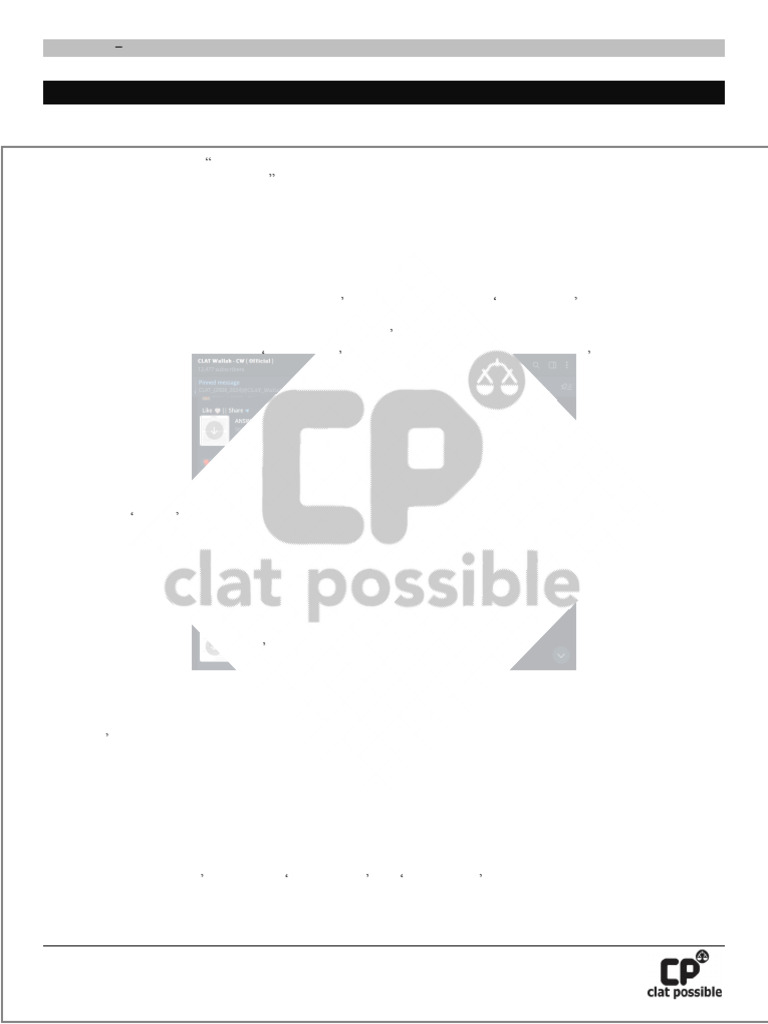 CLAT Possible MoCk 18 Questions | PDF