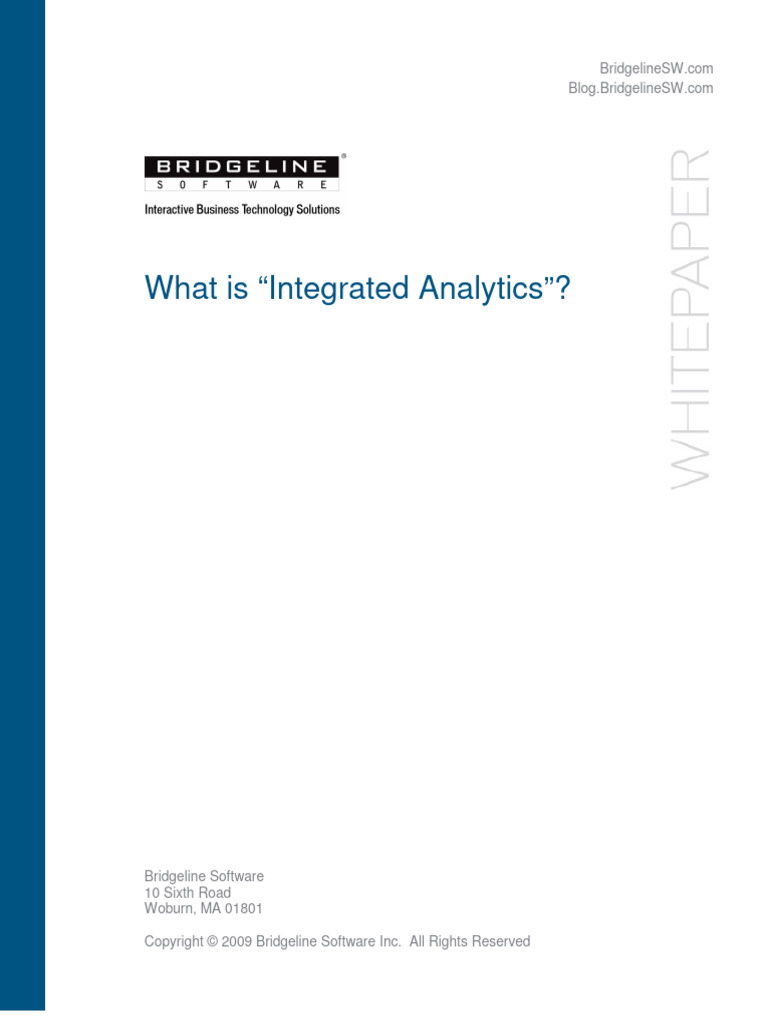 White Papers Integrated Analytics | PDF