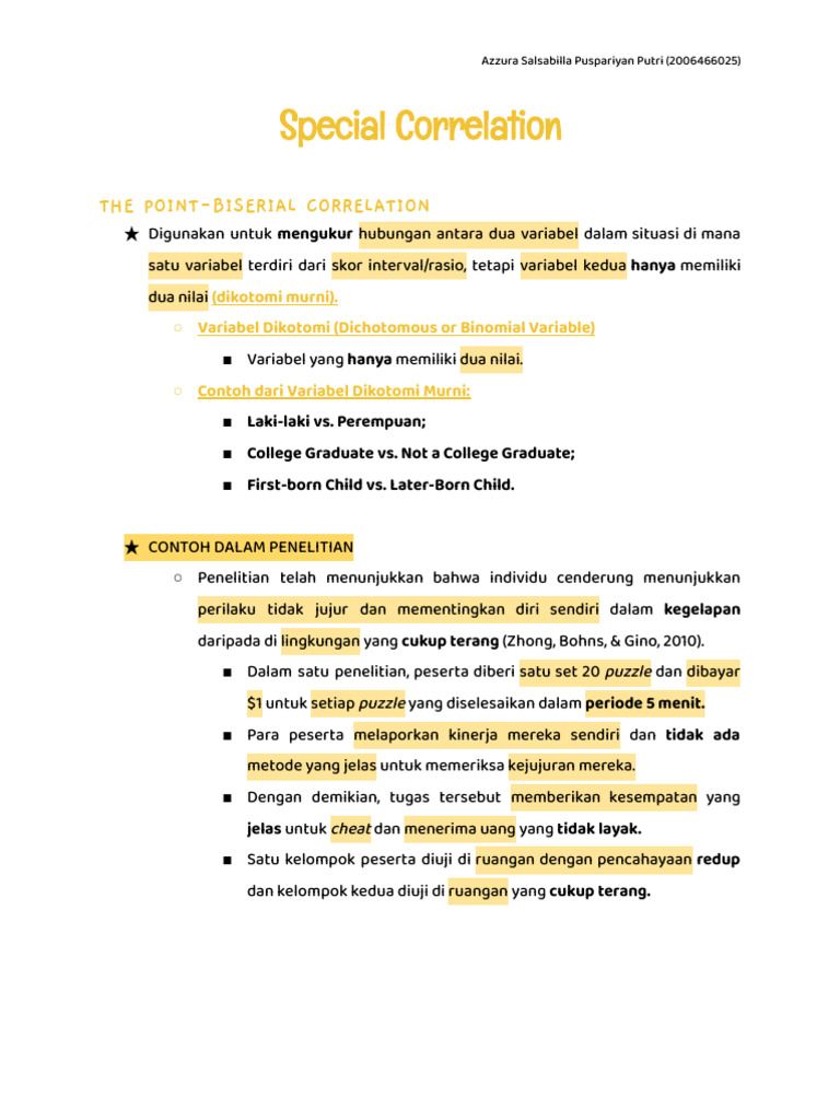 9 - Special Correlation | PDF