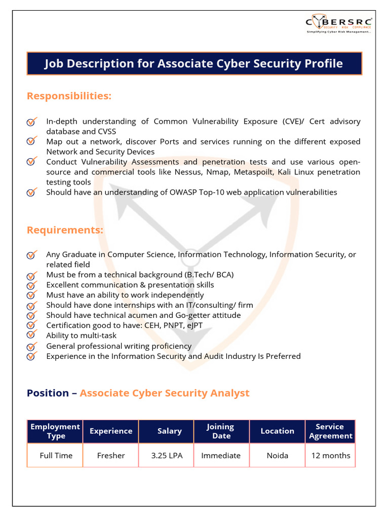 JD Associate Cyber Security Profileese | PDF