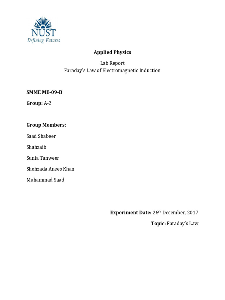 Applied Physics Lab Report 12, Group A-2 | PDF | Electromagnetic ...