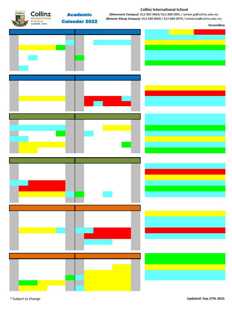 Calendar 2022 Sec External | PDF