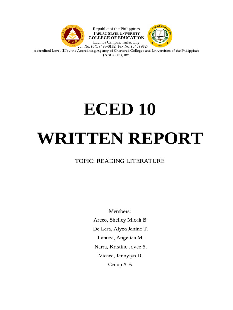 Eced 10 Group 6 Written Report | PDF | Folklore | Storytelling