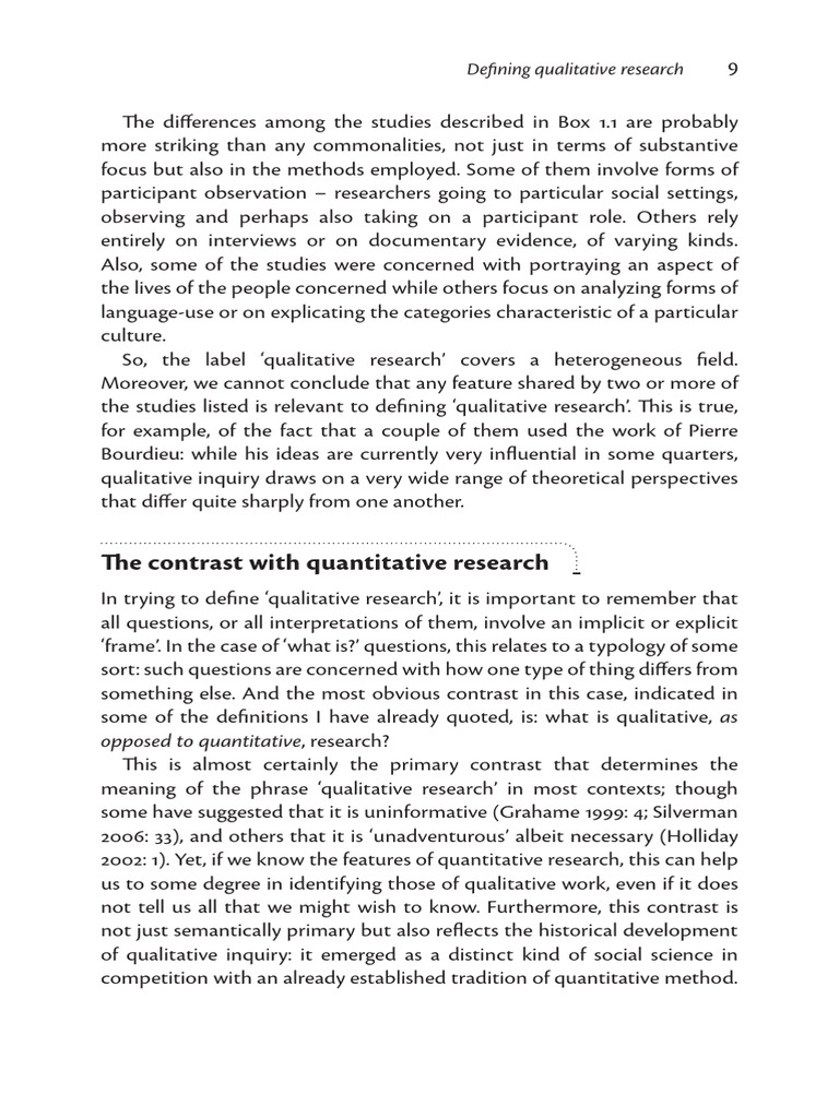 Reading 1 - Defining Qualitative Research | PDF