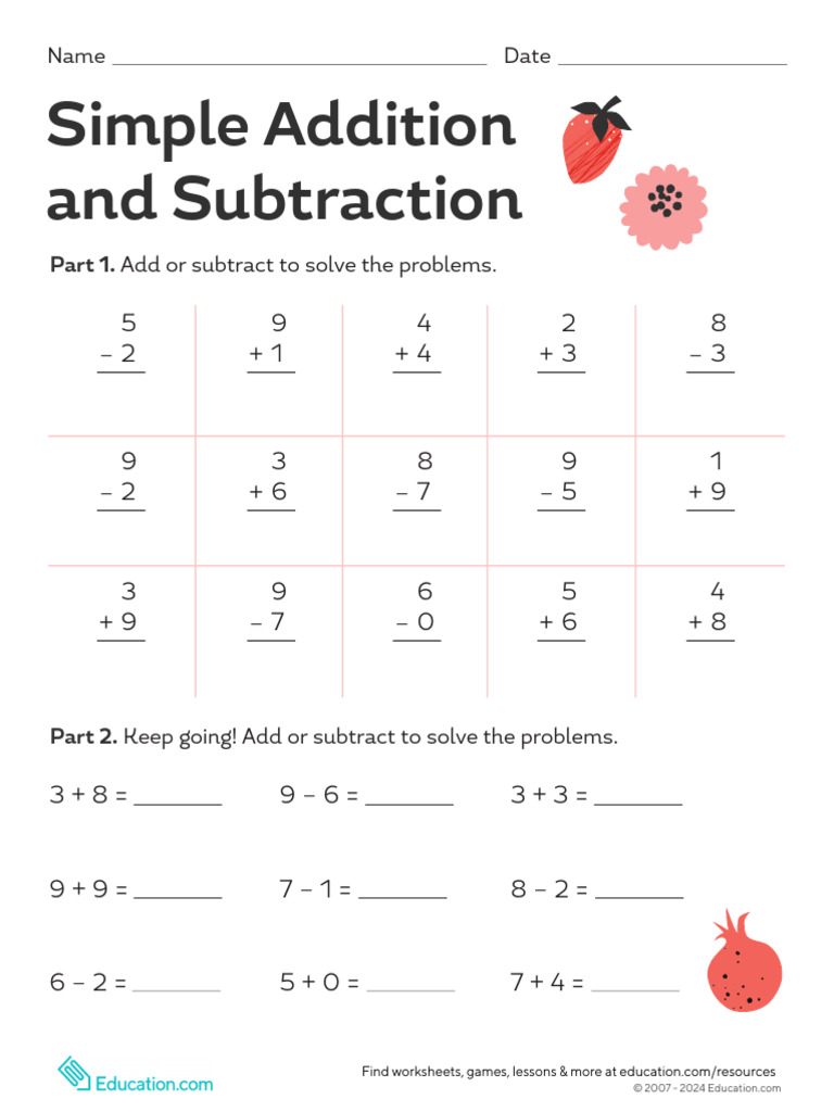 simple-addition-and-subtraction | PDF