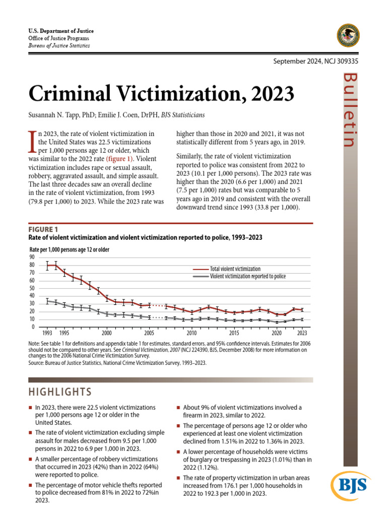 2023 U.S. Crime Victimization Report | PDF | Violent Crime | Victimisation