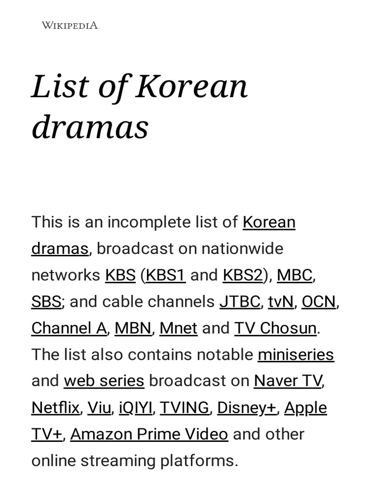 List of Korean Dramas | PDF
