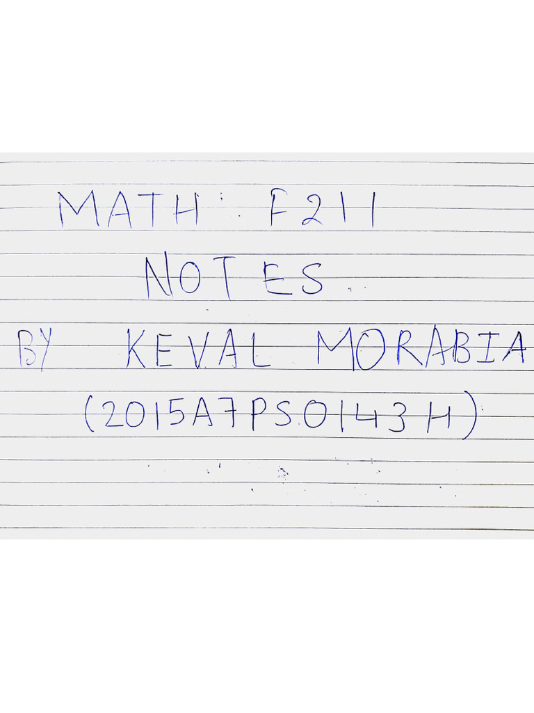 MATH F211 - Chapter 3 | PDF