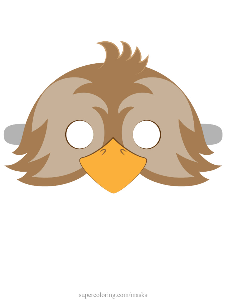 Bird Mask Colored Template Paper Craft | PDF