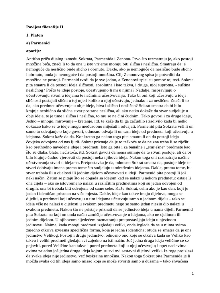 Povijest Filozofije II - Platon | PDF