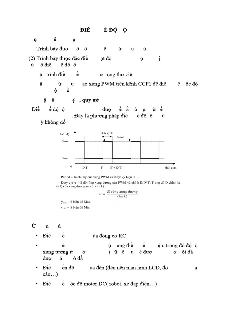Bài 8. Điều Chế Độ Rộng Xung (Pwm) Mục tiêu của bài học | PDF