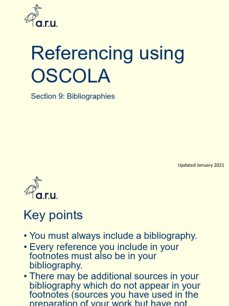 Using OSCOLA Bibliographies Section 9 | PDF