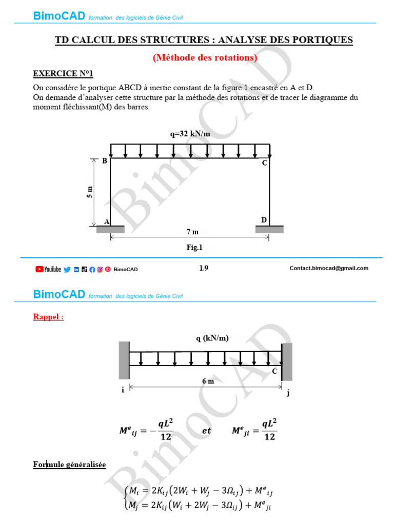 Bimocad: TD Calcul Des Structures: Analyse Des Portiques | PDF