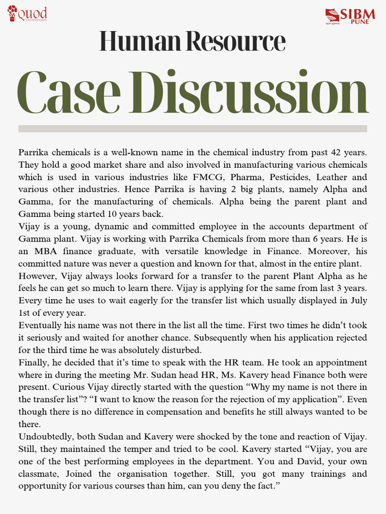 HR Case Study 1 | PDF